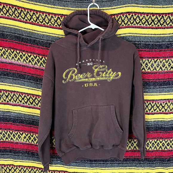 no tag | Shirts | Y2k Beer City Asheville North Carolina Brown Hoodie ...